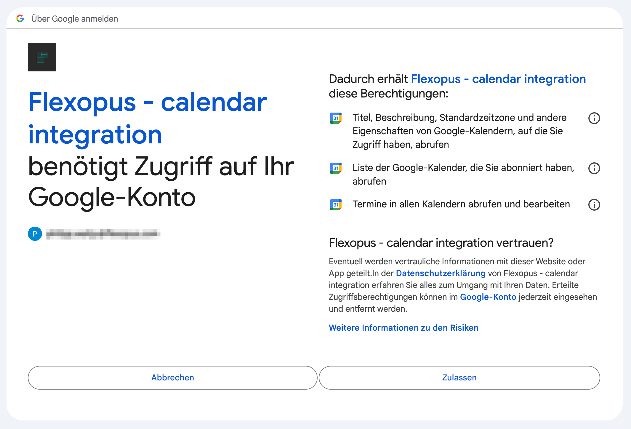 Google Calendar resource sync | Flexopus